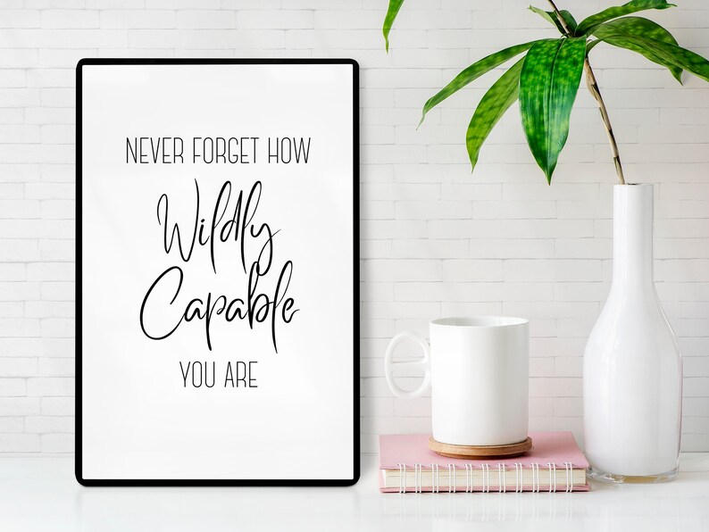 PRINTABLE Never Forget How Wildly Capable You Are Wall Decor - Etsy