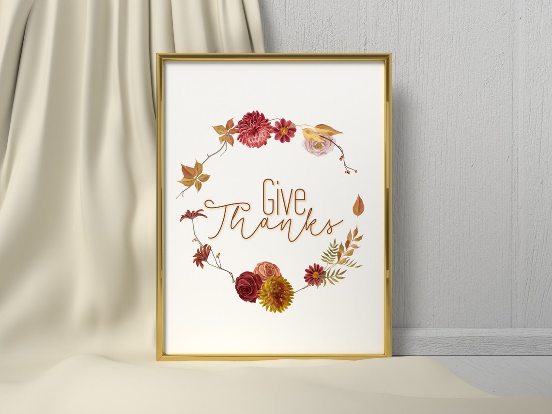 PRINTABLE Give Thanks Thanksgiving Printable Thanksgiving - Etsy