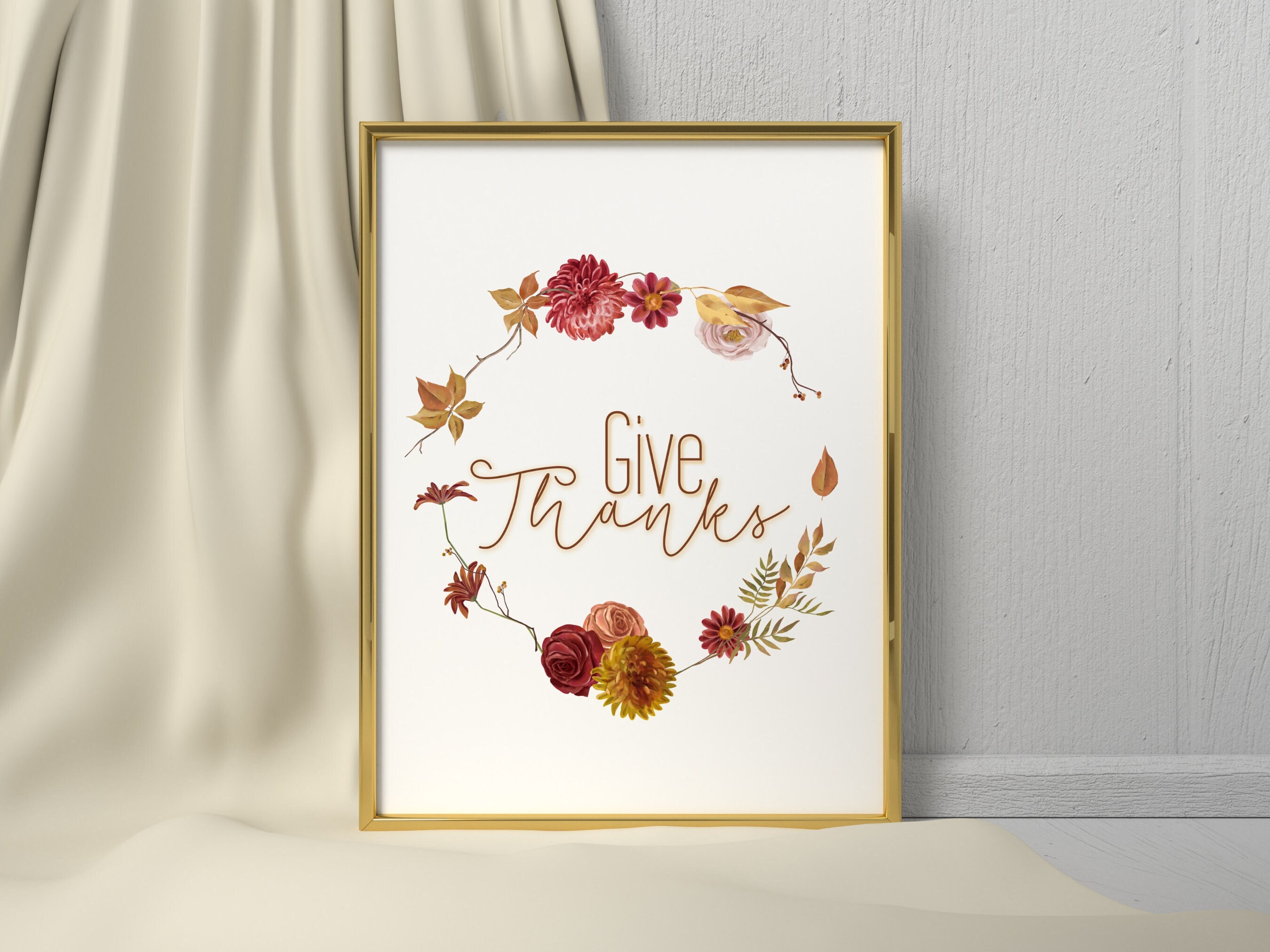 PRINTABLE Give Thanks Thanksgiving Printable Thanksgiving Saying Fall ...