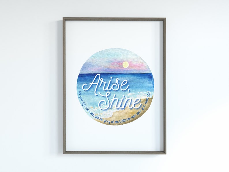 PRINTABLE Bible Verse Isaiah 60:1 Arise Shine for the - Etsy