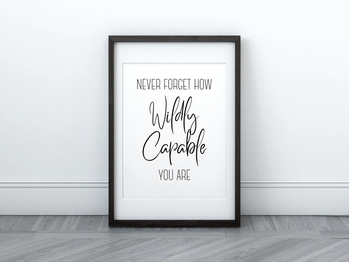 PRINTABLE Never Forget How Wildly Capable You Are Wall Decor - Etsy