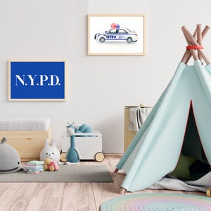 NYPD Digital Printable Poster, Play Room Decor, NYC Police Art Set ...