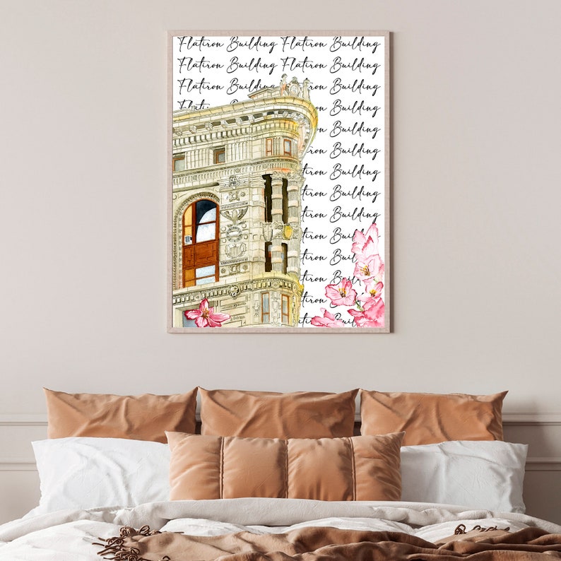 Flatiron Building Poster, New York Skyscraper Print, Fifth Avenue ...