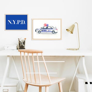 NYPD Digital Printable Poster, Play Room Decor, NYC Police Art Set ...