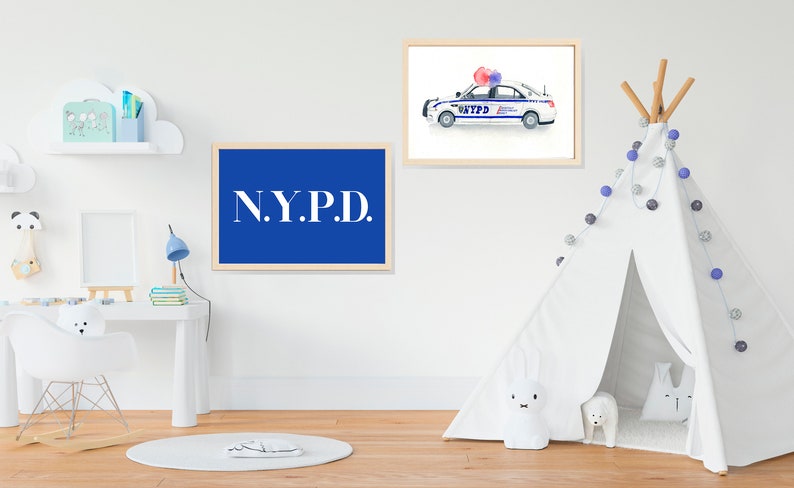 NYPD Digital Printable Poster, Play Room Decor, NYC Police Art Set ...