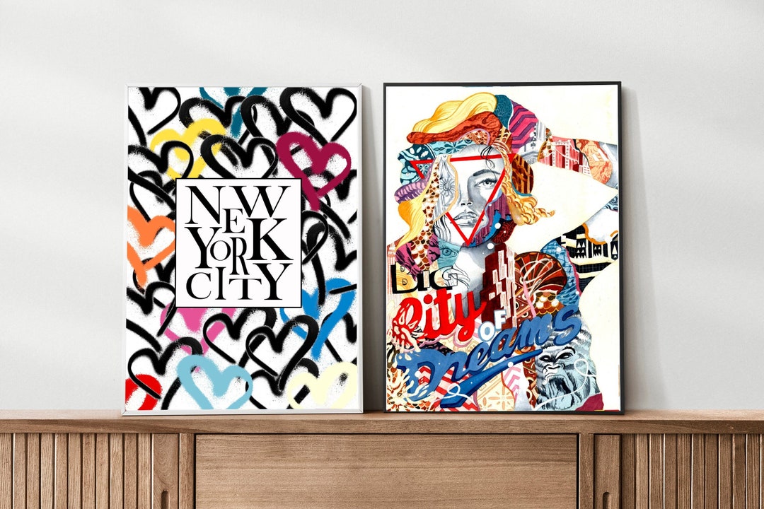 Tristan Eaton Digital Poster Set, NYC Street Art Gift for Her, Vibrant ...