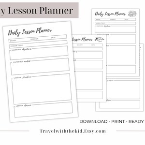 Printable Daily Lesson Planner for Homeschool Parents and Teachers - Etsy