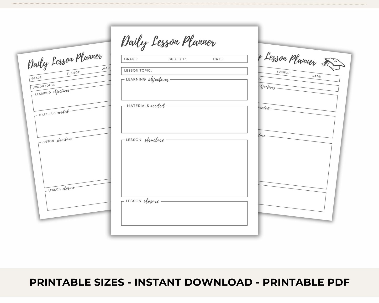 Printable Daily Lesson Planner for Homeschool Parents and Teachers - Etsy