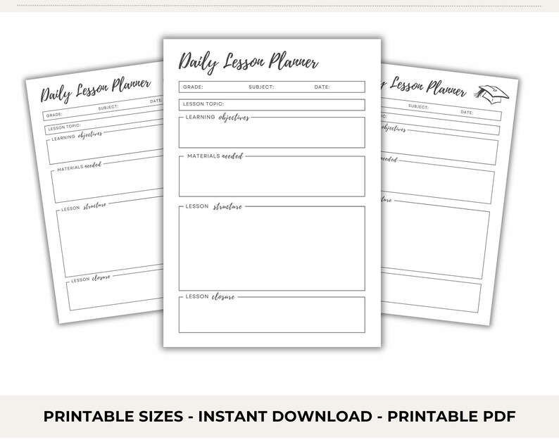 Printable Daily Lesson Planner for Homeschool Parents and Teachers - Etsy