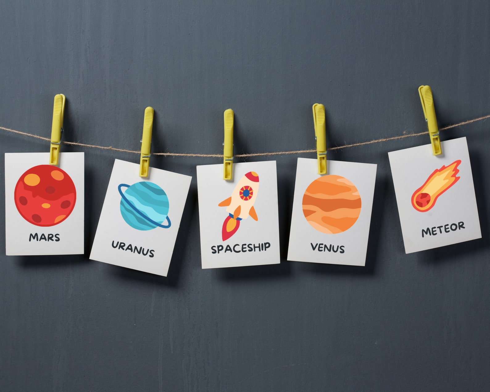 Printable Flashcards Learning About Space and the Universe for Toddler ...