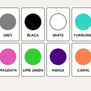 Printable Flashcards Learning Colors for Toddler Preschool and ...