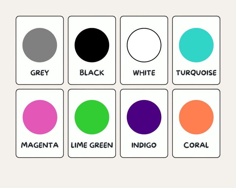 Printable Flashcards Learning Colors for Toddler Preschool and ...