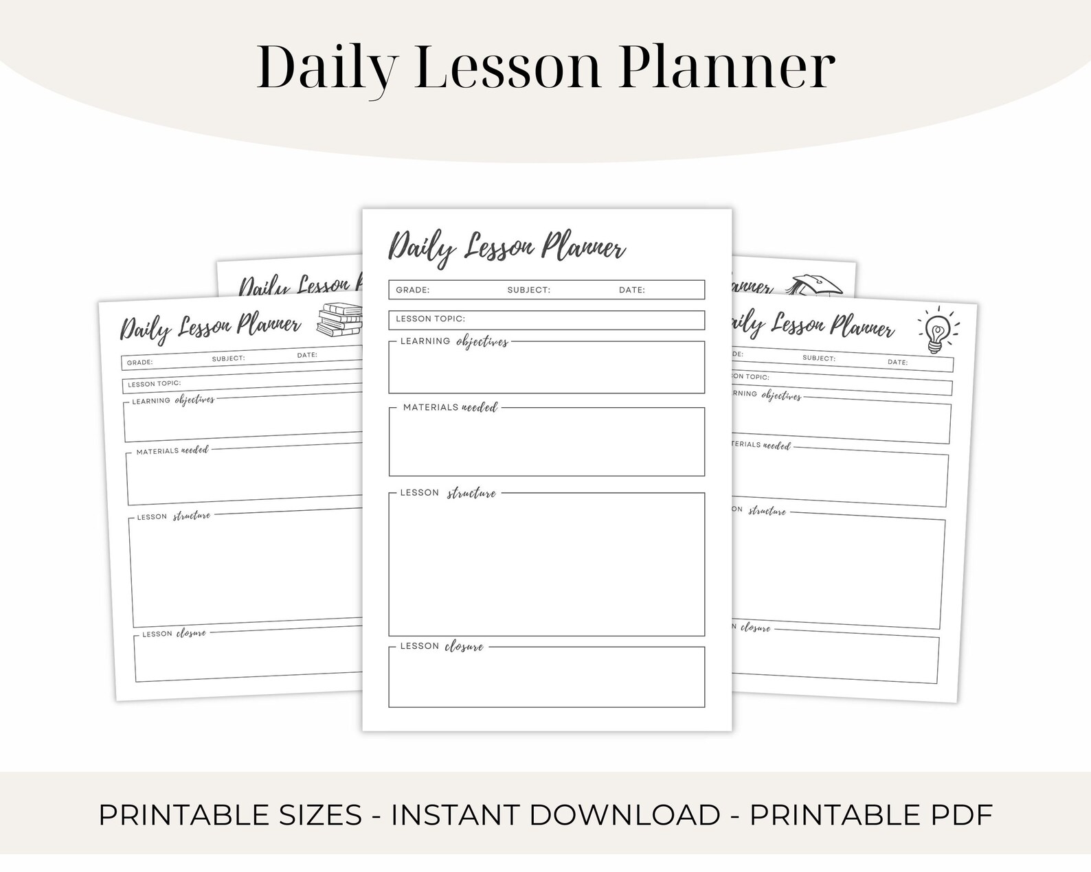 Printable Daily Lesson Planner for Homeschool Parents and Teachers - Etsy