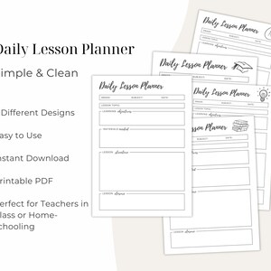 Printable Daily Lesson Planner for Homeschool Parents and Teachers - Etsy