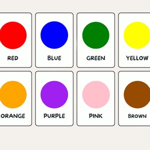 Printable Flashcards Learning Colors for Toddler Preschool and ...