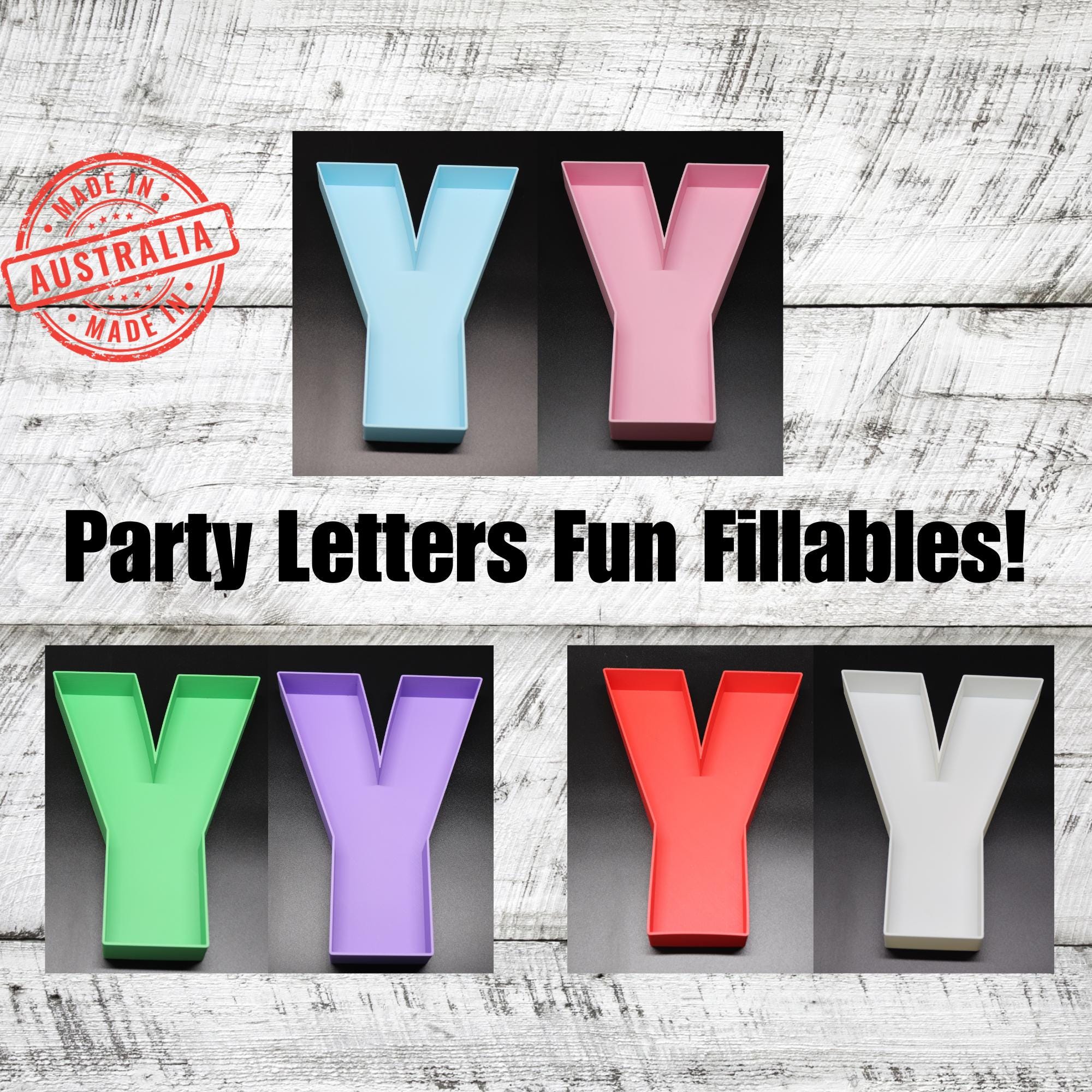 3D Printed Fillable Party Letters: 24cm PLA Charcuterie Trays - Etsy