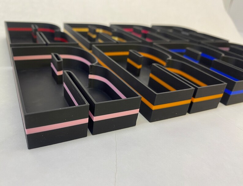 Plastic Open Letters Fillable Letters 3D Printed Letters - Etsy