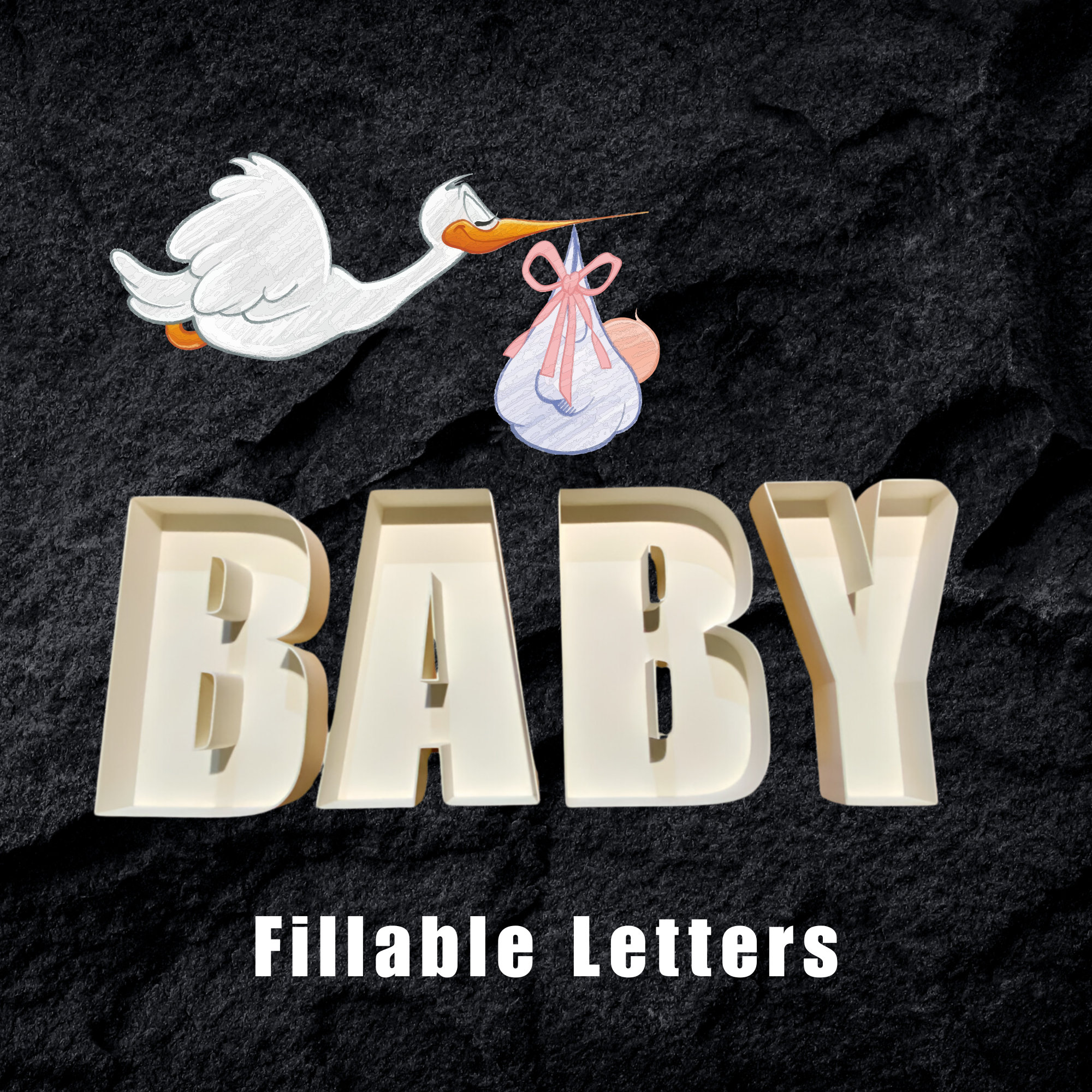 Baby Fillable Letter Box , Fillable Baby Tray , Baby Shower Tray ...