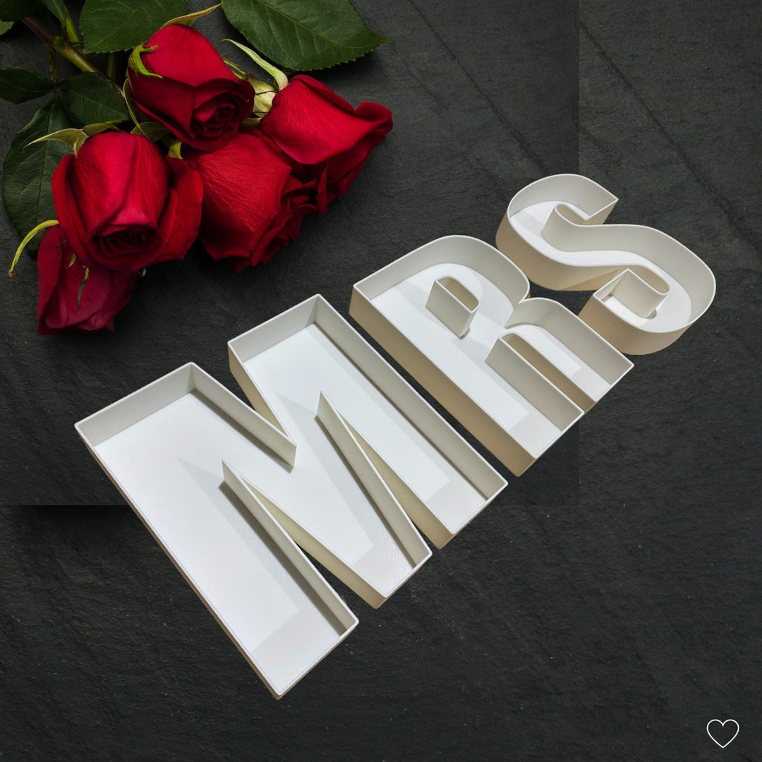 White Mrs Fillable Letters: Charcuterie Wedding Decor - Etsy