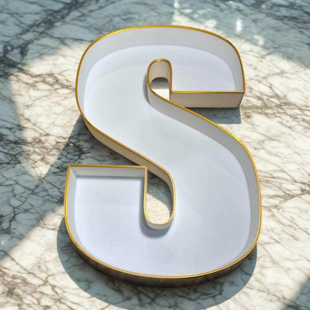 White Letter and Number Trays, White and Gold, Kids Birthday, Candy Box ...