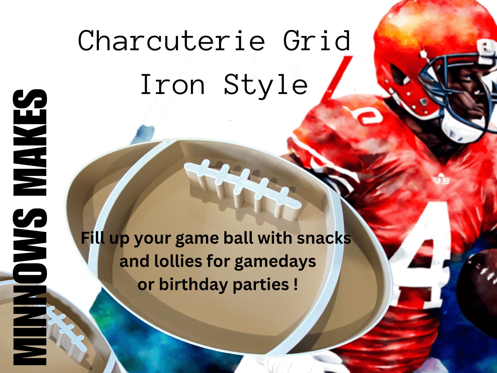 NFL Football Food Tray: Fillable Charcuterie Board, Game Day Party - Etsy