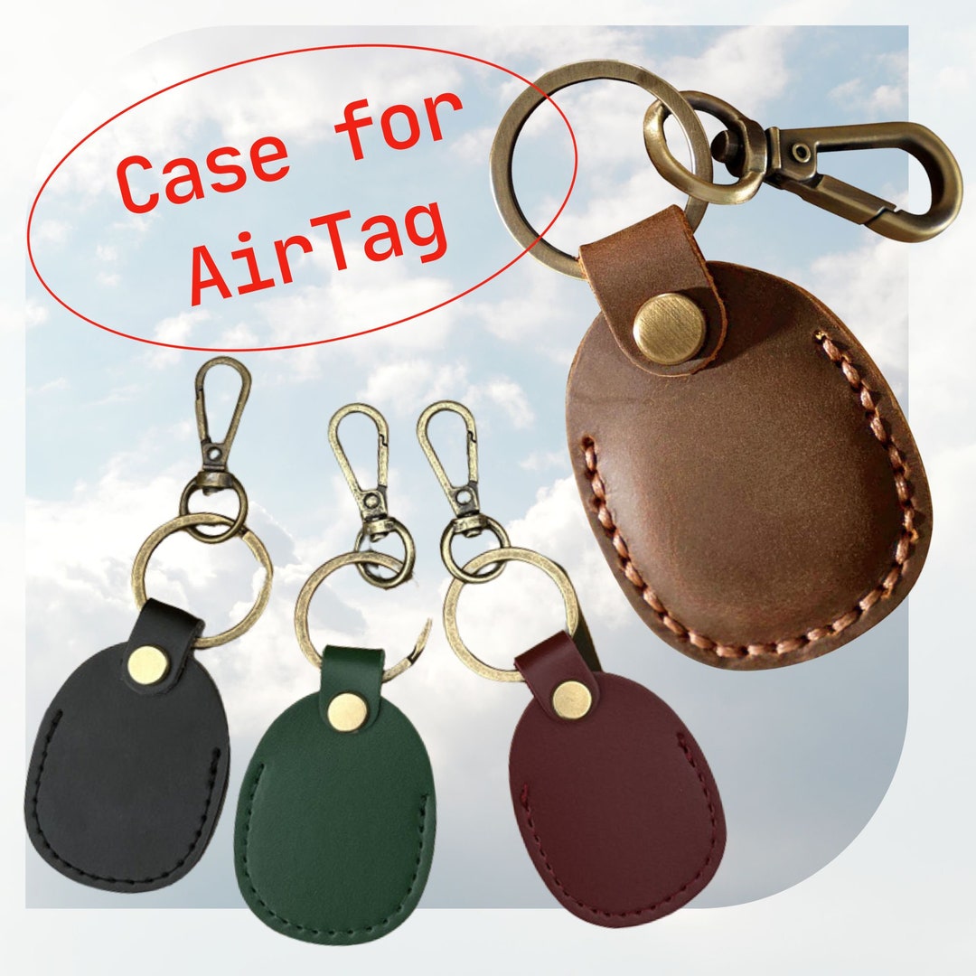 Personalized Leather AirTag Keychain Holder Custom Laser Engraved ...