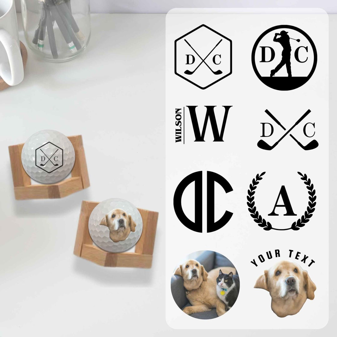 Personalized Golf Ball Wood Holder Set, 3-piece Construction Golf Ball ...