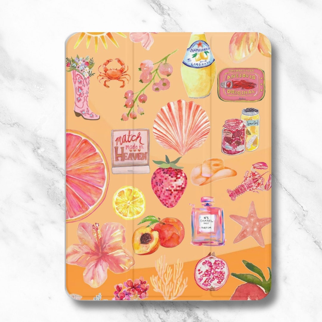 Cute World City Aesthetic Scrapbook iPad Case With Pen Slot, iPad Pro ...