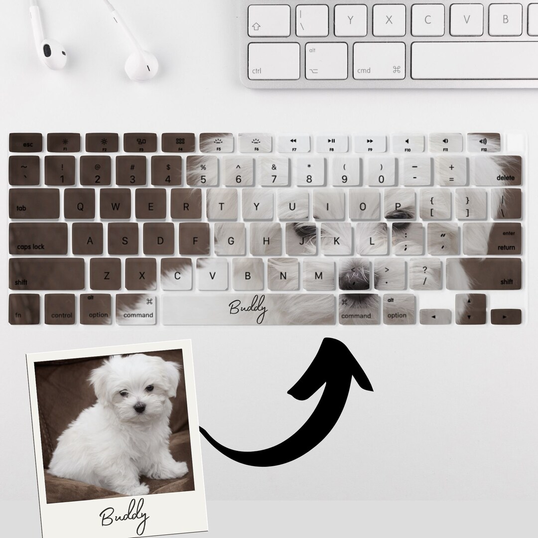 Custom Pet Photo Keyboard Cover for MacBook Air 13 15, MacBook Pro 14 ...
