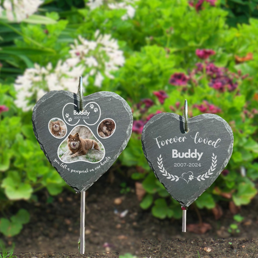 Personalized Photo Pet Memorial Stone, Memorial Garden Stone, Grave ...