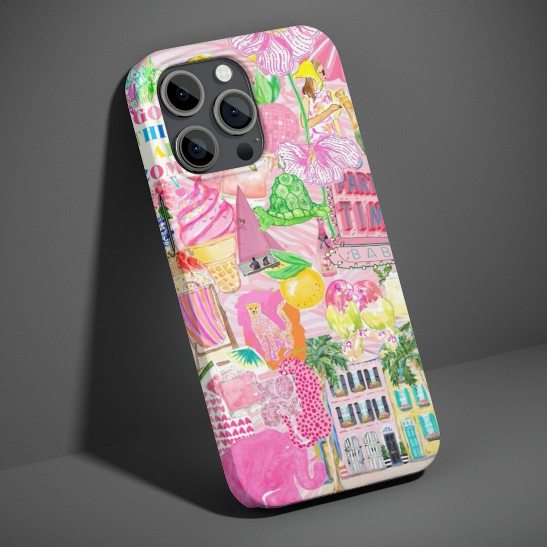 Cute Pink Aesthetic Scrapbook Phone Case for iPhone 15 14 13 12 Pro Max ...