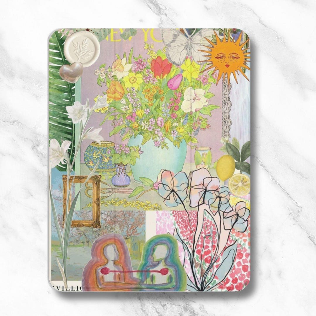 Cute Artistic Aesthetic Scrapbook iPad Case W Pen Slot, iPad Collage ...