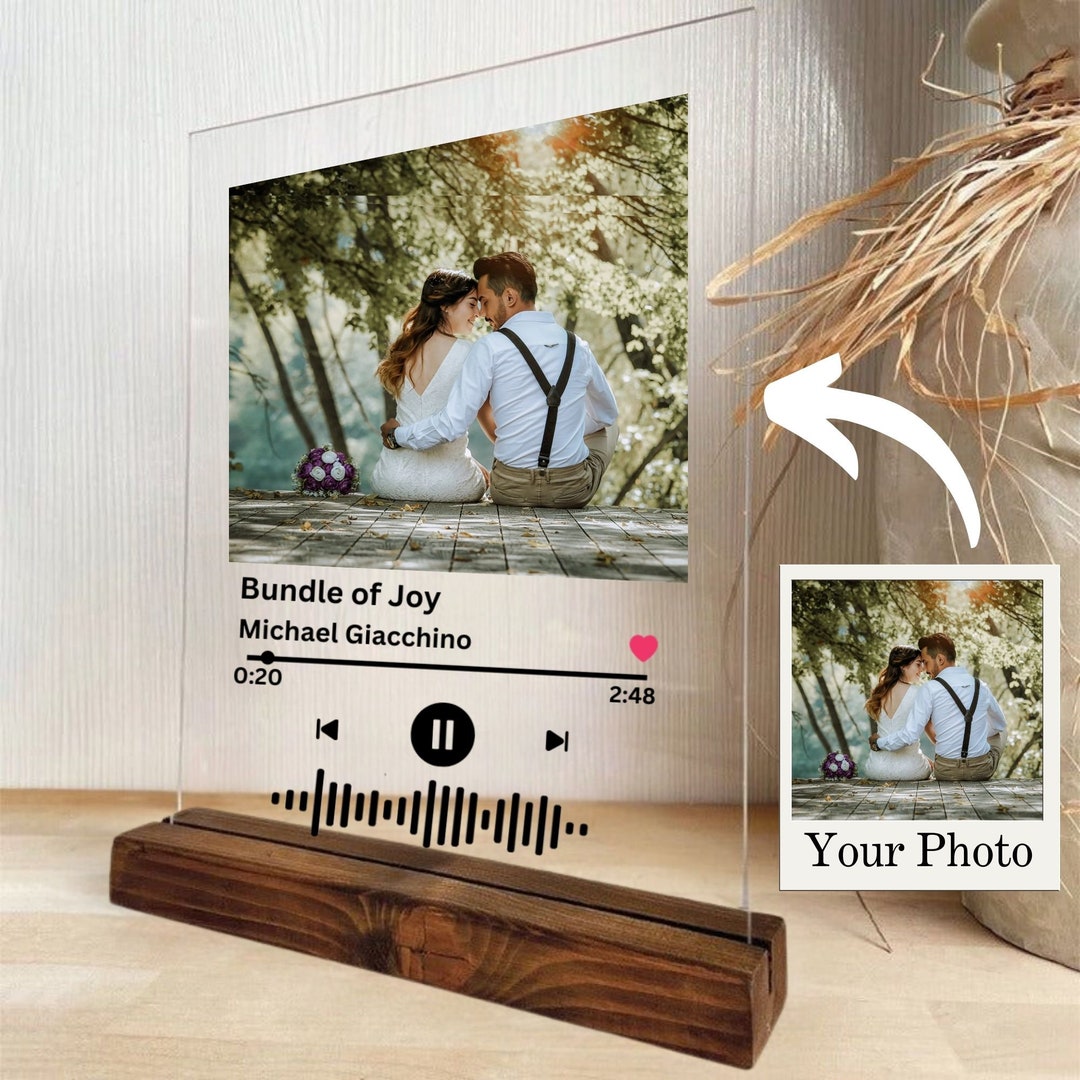 Personalized Song Plaque With Stand, Custom Album Cover Song Plaque, Music Plaque With Photo ...