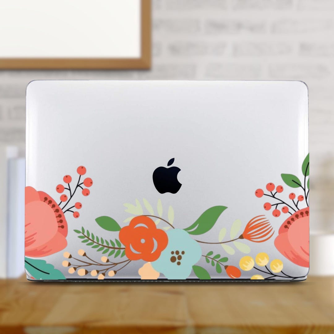 Cute Floral Crystal Clear MacBook Case for MacBook Air 13 15, MacBook ...