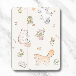 Cute Cat Kitten Aesthetic Scrapbook iPad Case With Pen Slot, iPad Flip ...