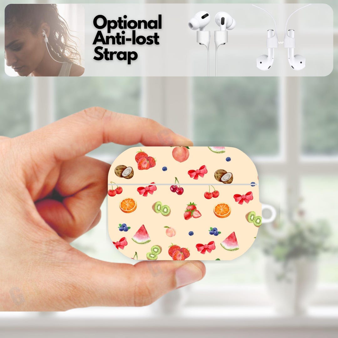 Cute Food Fruits Aesthetic Case for Airpods 1 2, Airpods 3 4 Gen, Airpods Pro, Airpods Pro 2 ...