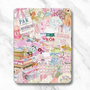 Pink Scribble Drawings Aesthetic Scrapbook iPad Case With Pen Slot ...