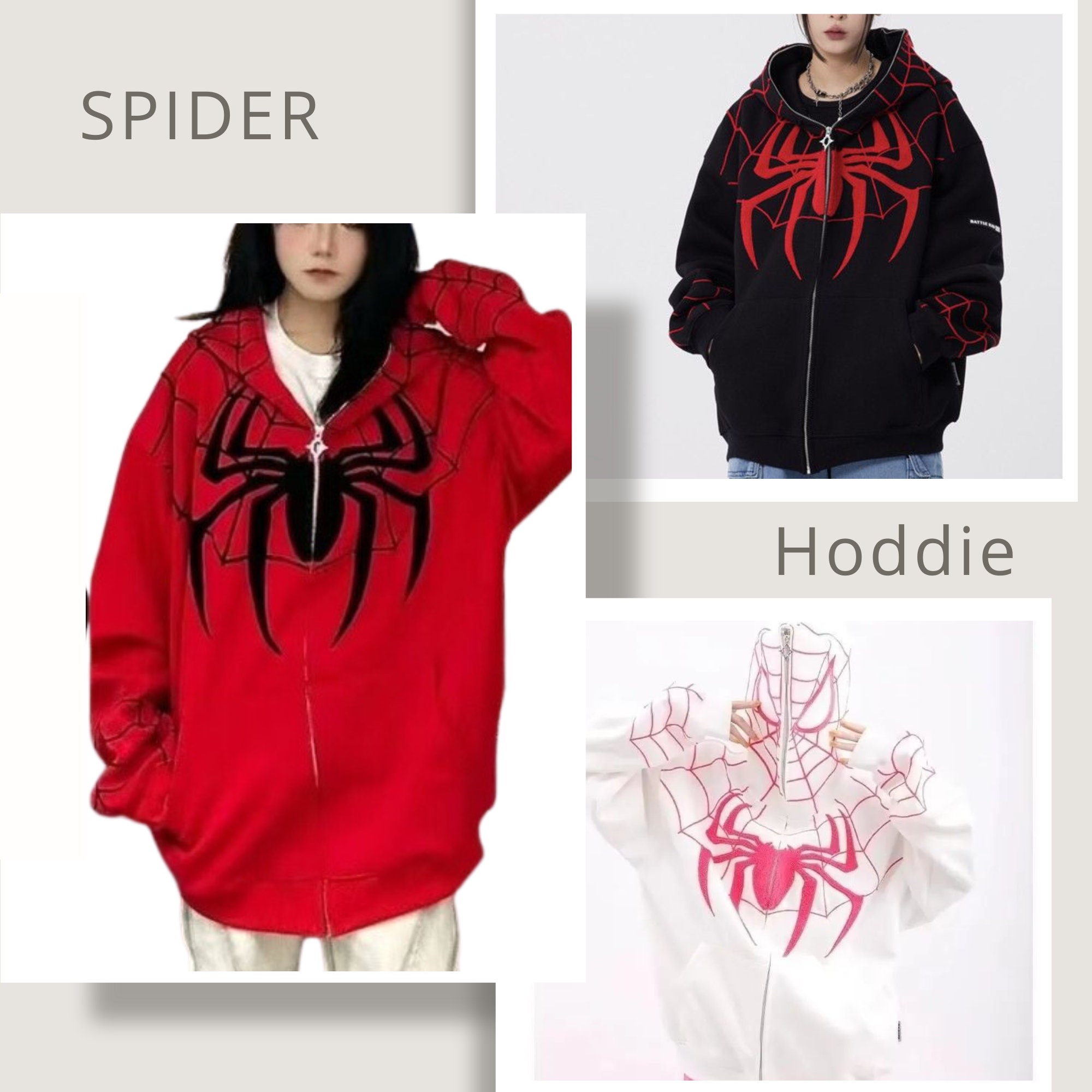 Y2K Spider Web Hoodie Spider Eyes Full Zip up Hoodie Unisex - Etsy ...