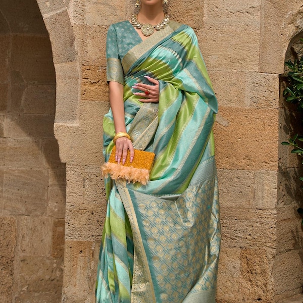 Turquoise Blue Saree - Etsy