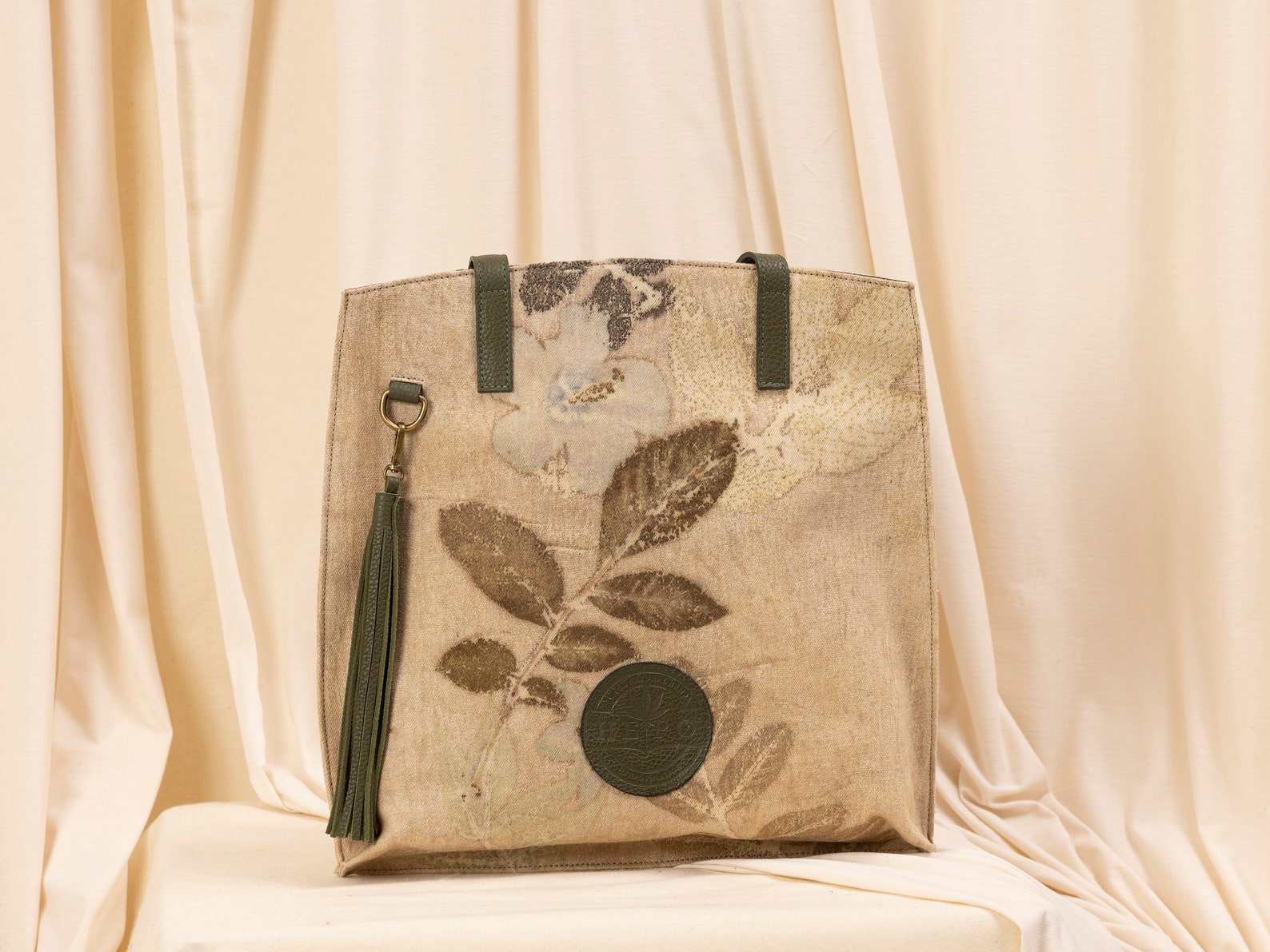 Handmade Persimmon Ecoprint Bag, Handmade Luxury Hemp Tote Bag for ...