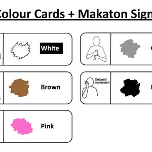 Colour Cards With Makaton Signs - Etsy UK