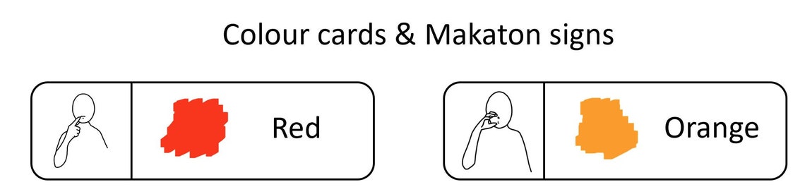 Colour Cards With Makaton Signs - Etsy UK