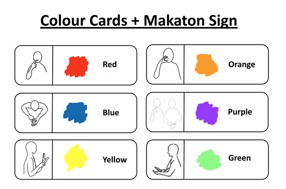Colour Cards With Makaton Signs - Etsy UK
