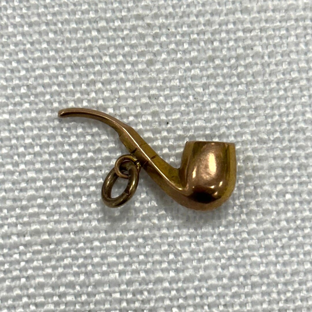 Smoking Pipe Gold Charm - Etsy