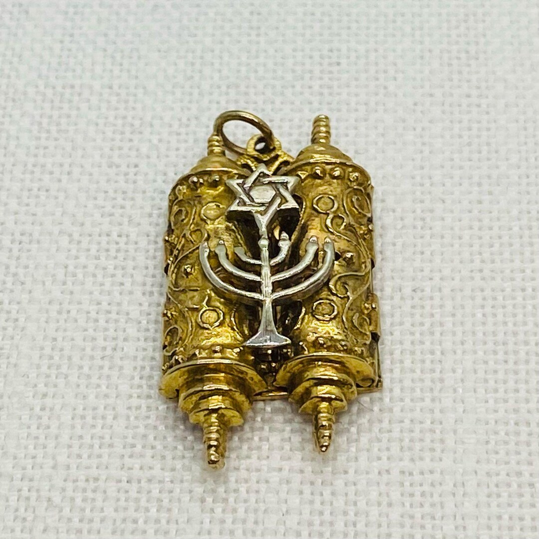 Jewish Torah Scrolls Pendant Charm - Etsy UK