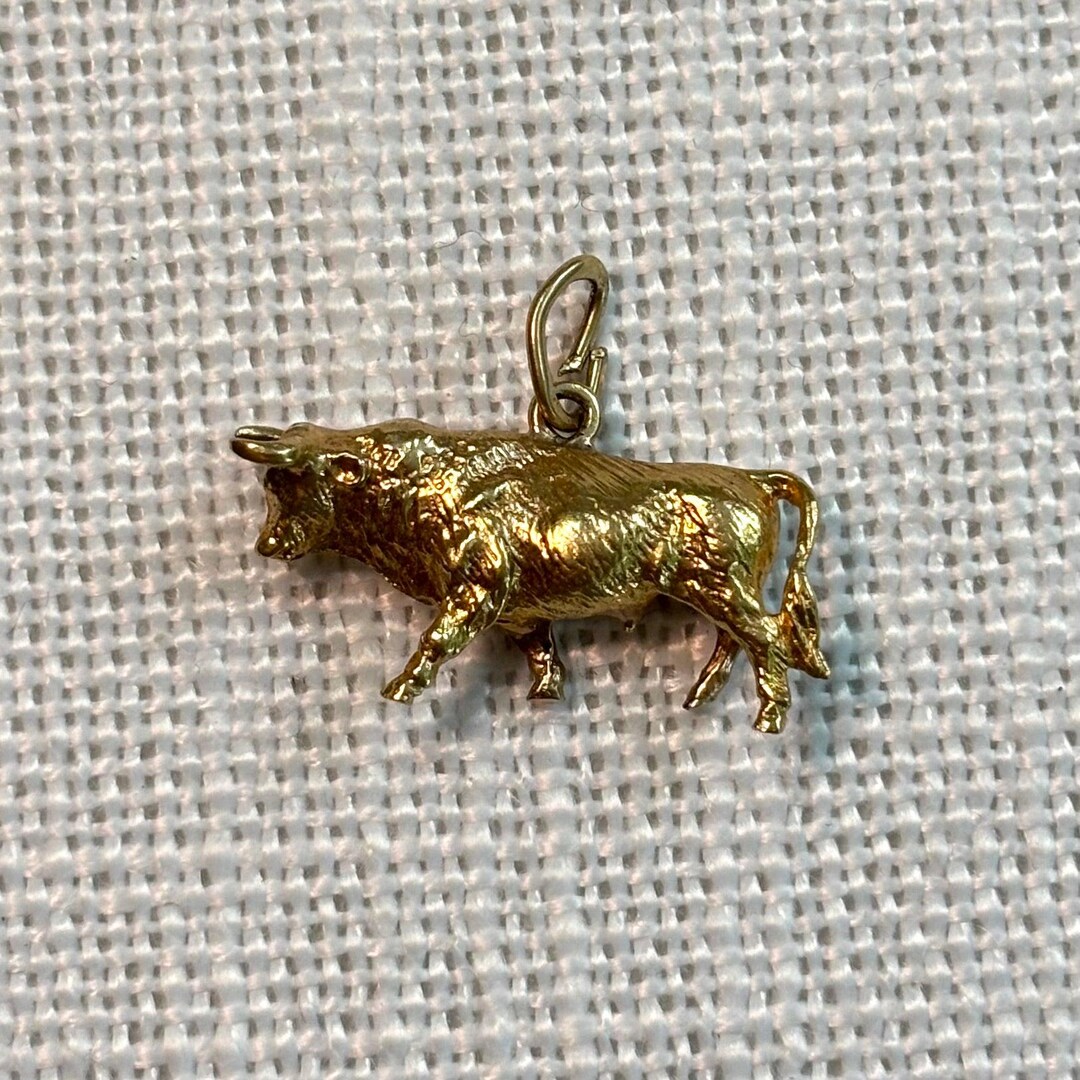 Golden Calf or Just a Bull Gold Charm - Etsy