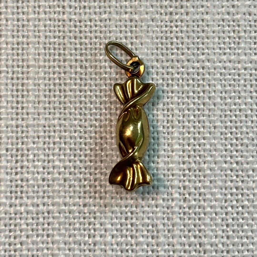 Chewy Sweet in Wrapper Gold Charm - Etsy UK