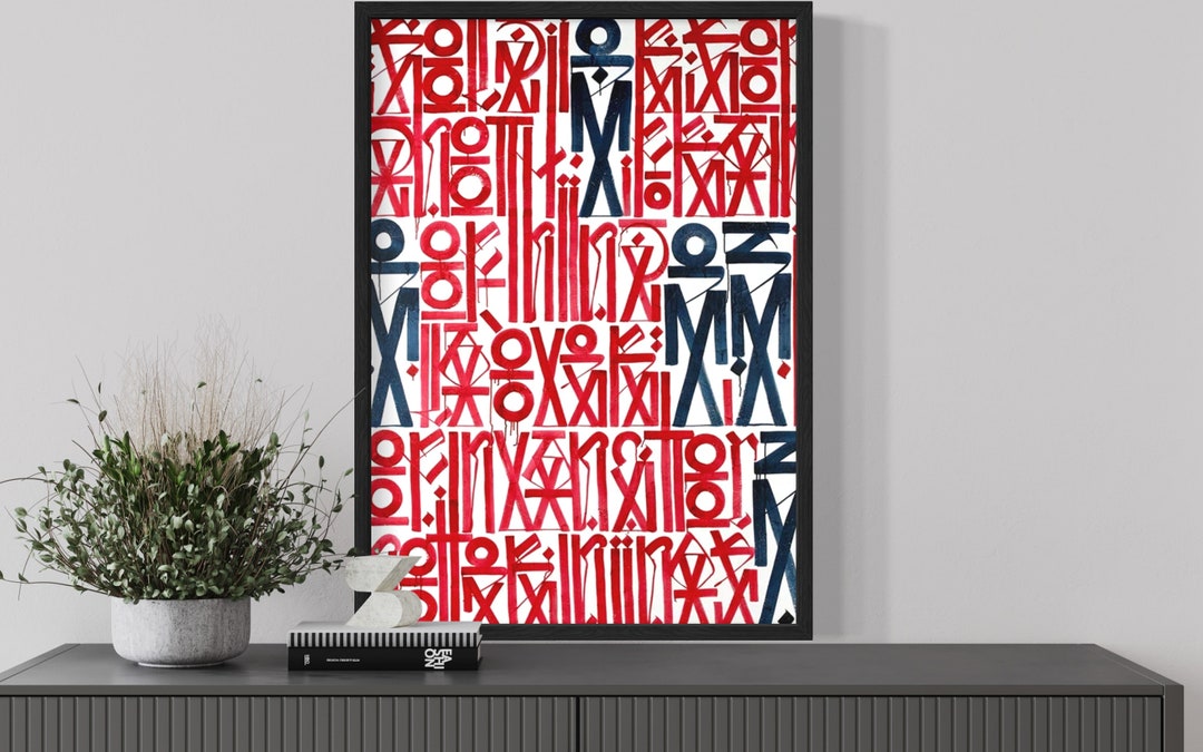 Abstract Retna Wall Art Graffiti American Black & White Reproduction ...