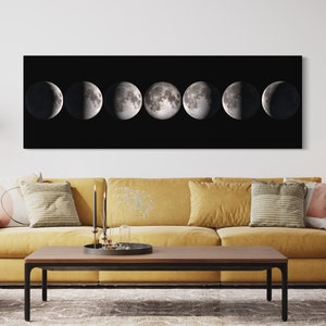 Moon Phase Extra Large Wall Art Canvas Painting , Minimalist Moon ...