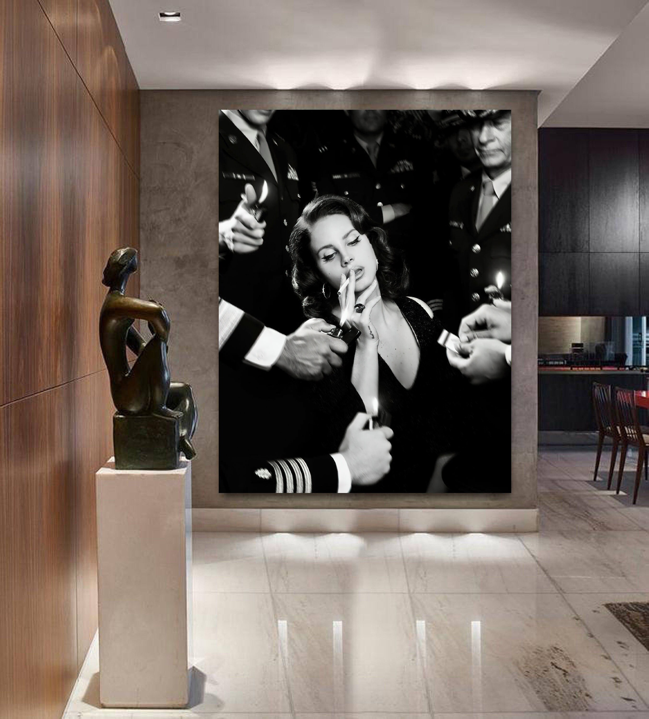 Lana Del Rey Smoke Cigarettes Music Poster Canvas Wall Art Etsy